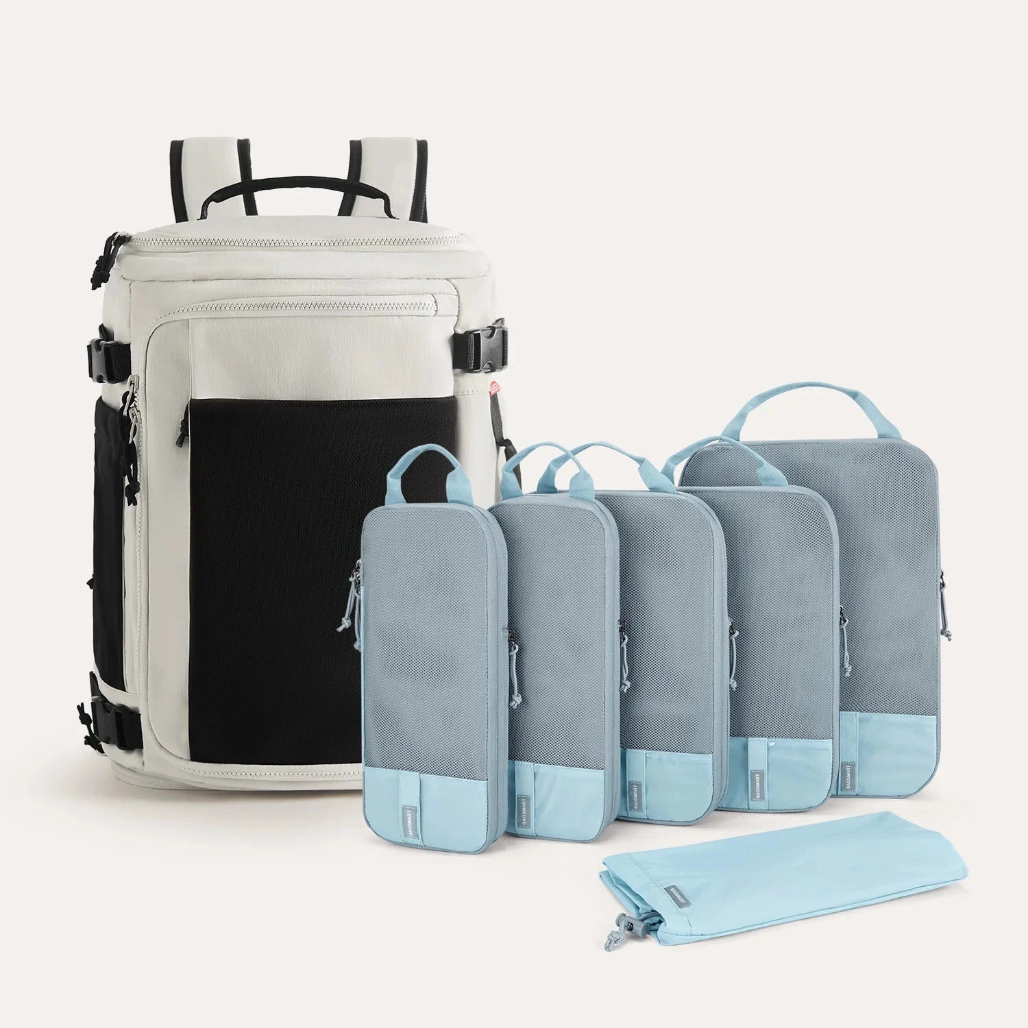 travel backpack with compression cubes