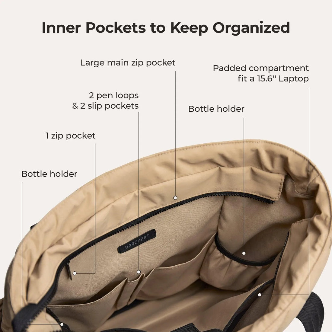 Paz 23L Featherlight Work Tote Bag | BAGSMART